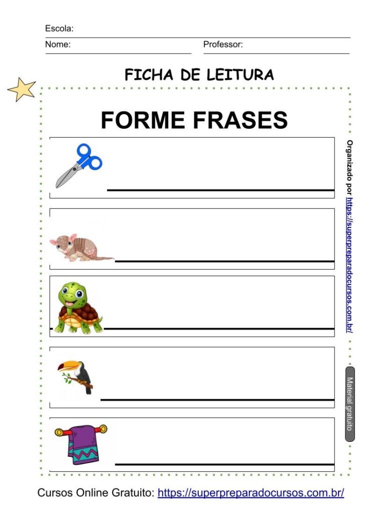 Apostila de atividades - forme frases - Simulados e Questões