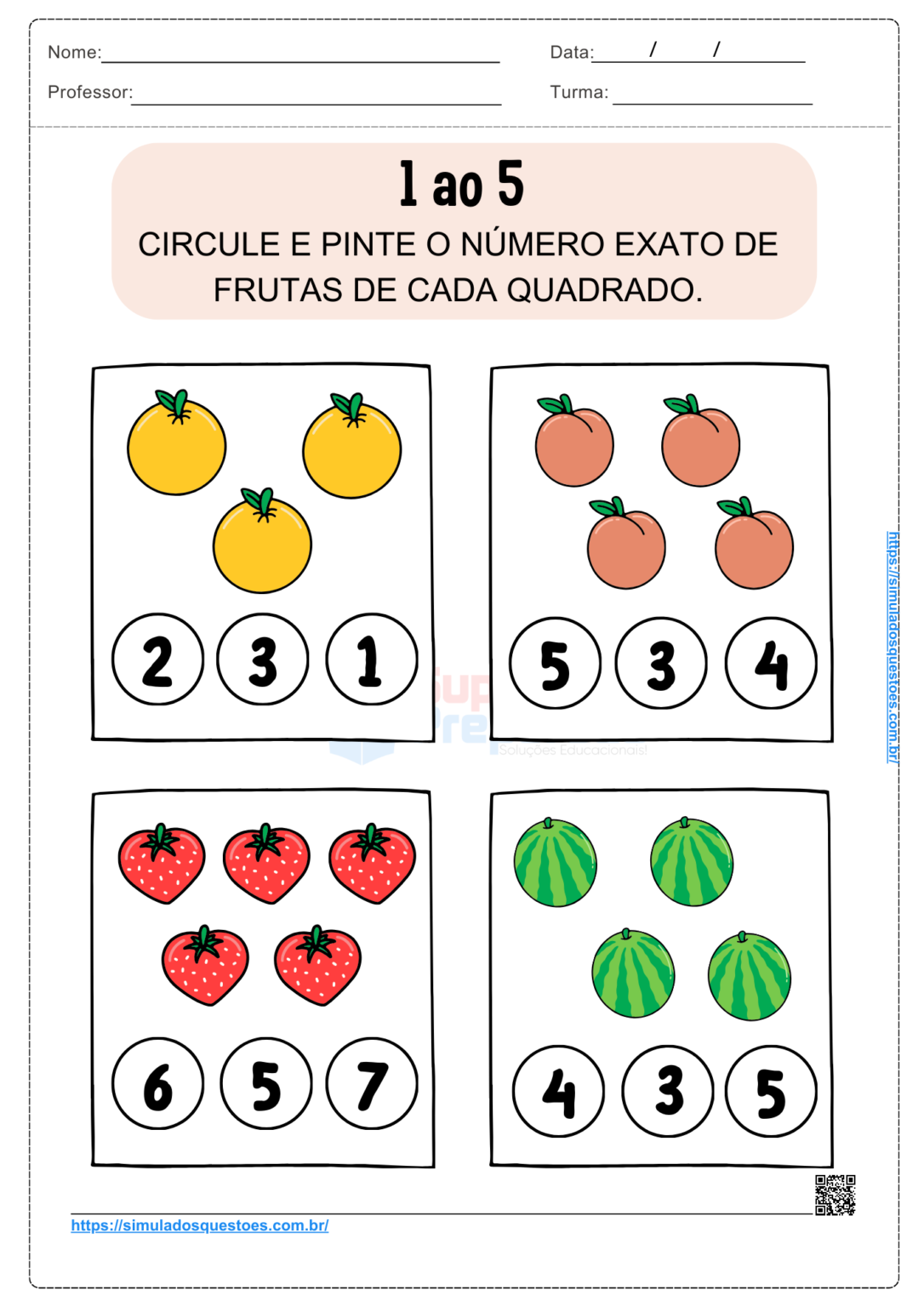 #05 Atividades de Contar até 5 para Educação Infantil e 1º ano EF ...