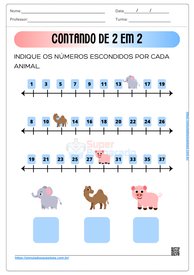 #22 Atividades Contar de 2 em 2 Para Educação Infantil e 1º ano EF ...